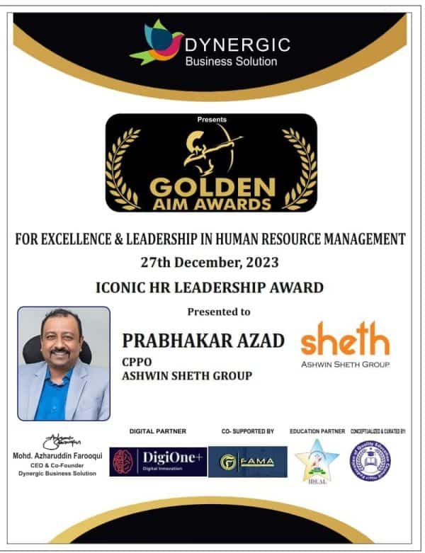 Awards Recognition - Ashwin Sheth Group